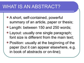 How to write an abstract | PPT