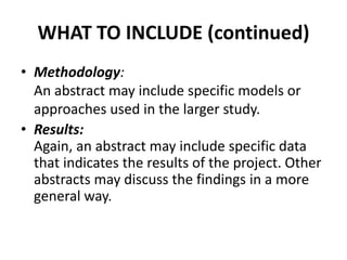 HOW TO WRITE AN ABSTRACT | PPTX