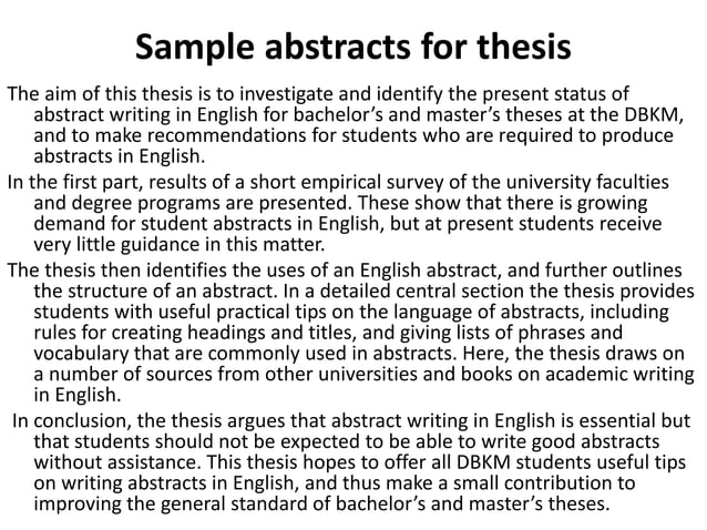 HOW TO WRITE AN ABSTRACT | PPTX