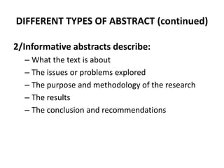 HOW TO WRITE AN ABSTRACT | PPTX