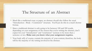 How to Write an Abstract | PPTX
