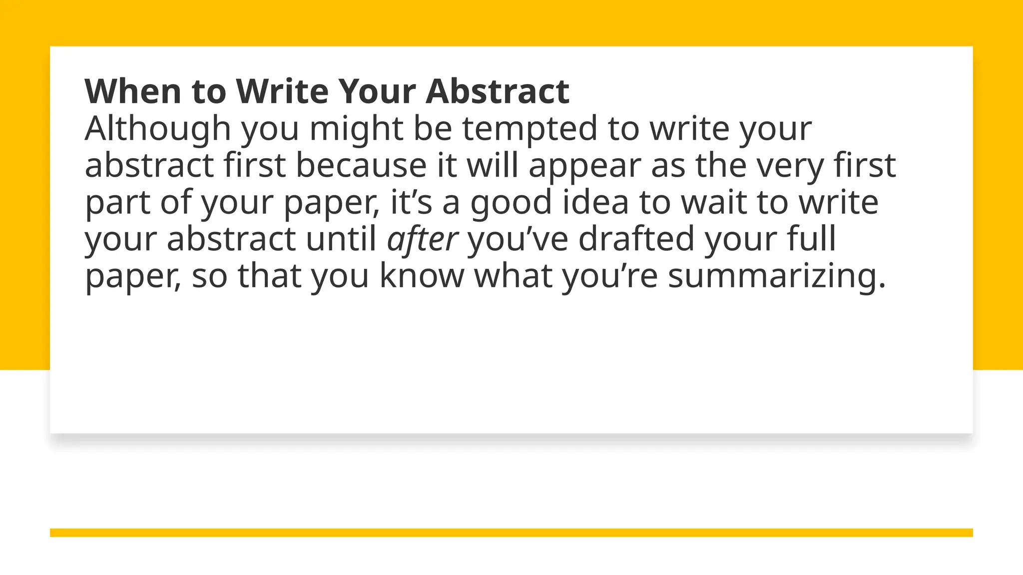 HOW TO WRITE AN ABSTRACT - SCIENTIFIC RESEARCH | PPT