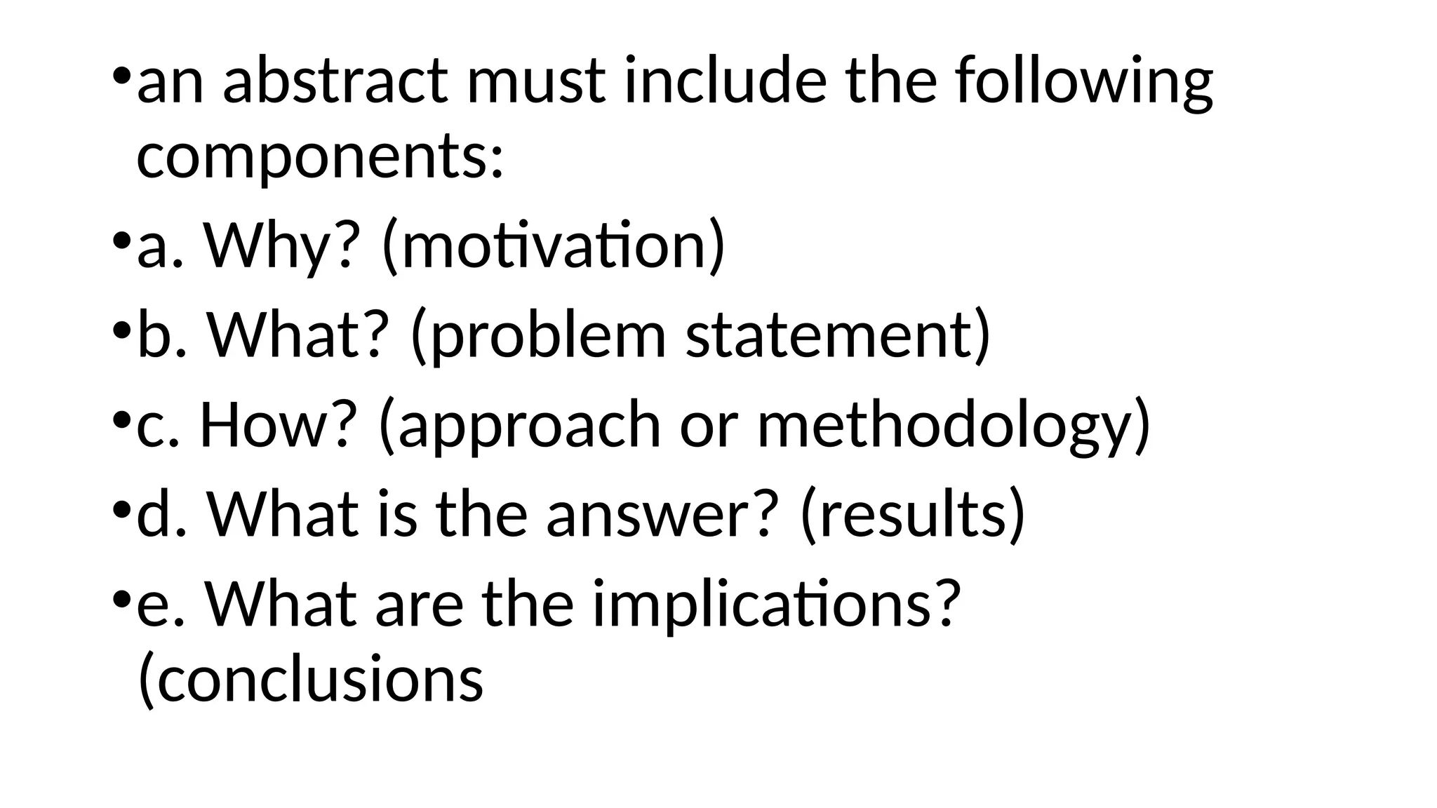 HOW TO WRITE AN ABSTRACT - SCIENTIFIC RESEARCH | PPT