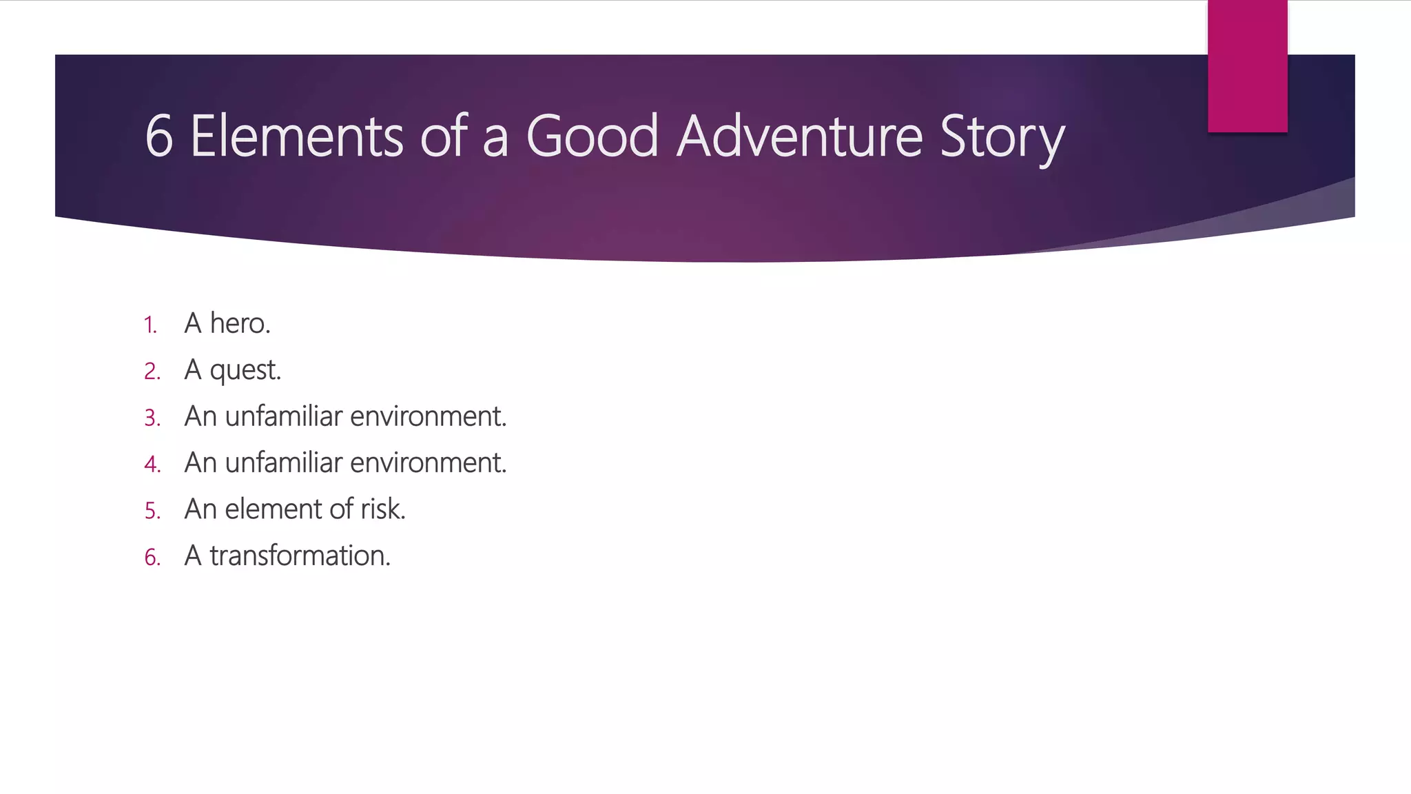 How to write an adventure story | PPTX