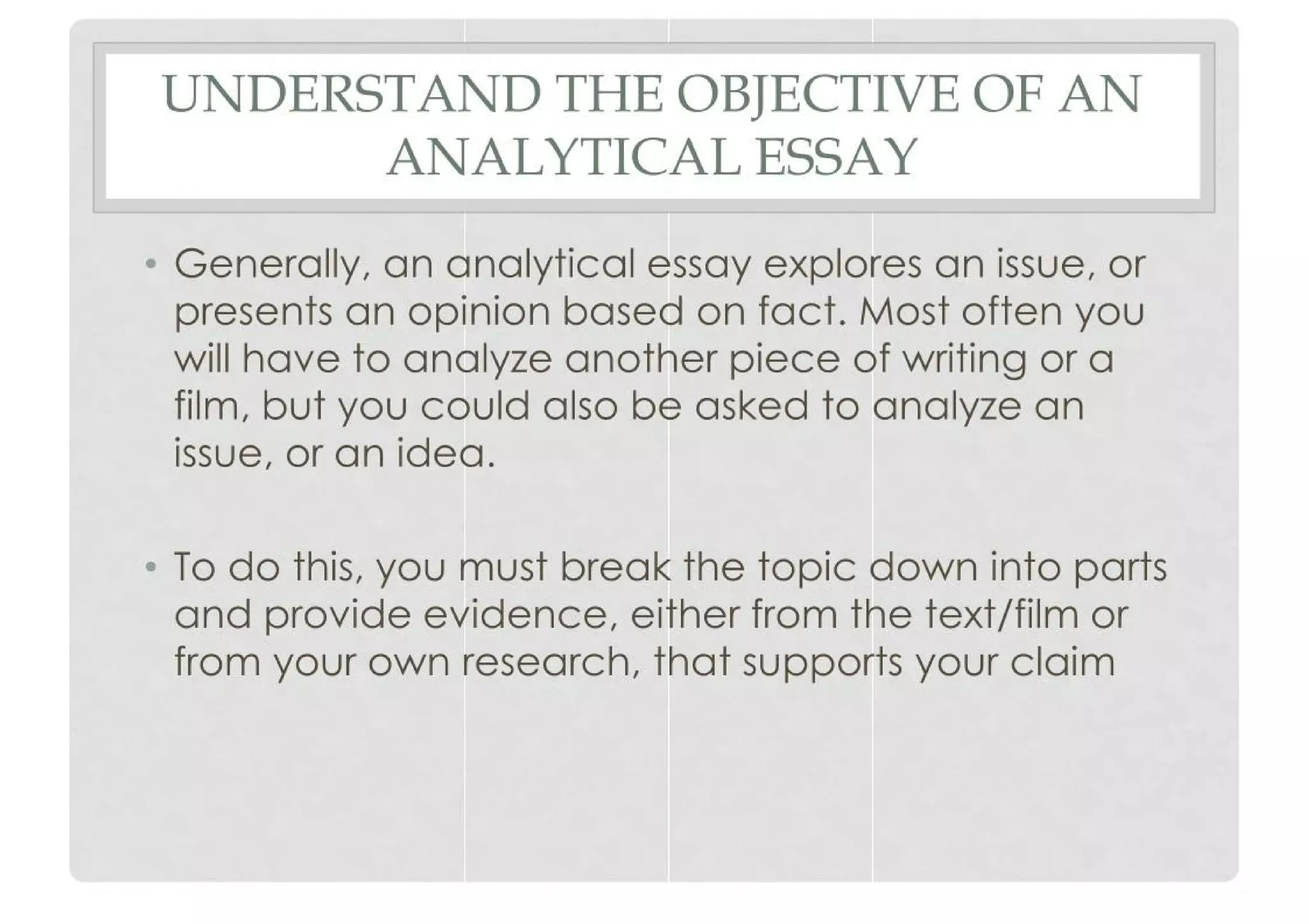 How To Write An Analytical Essay | PPT