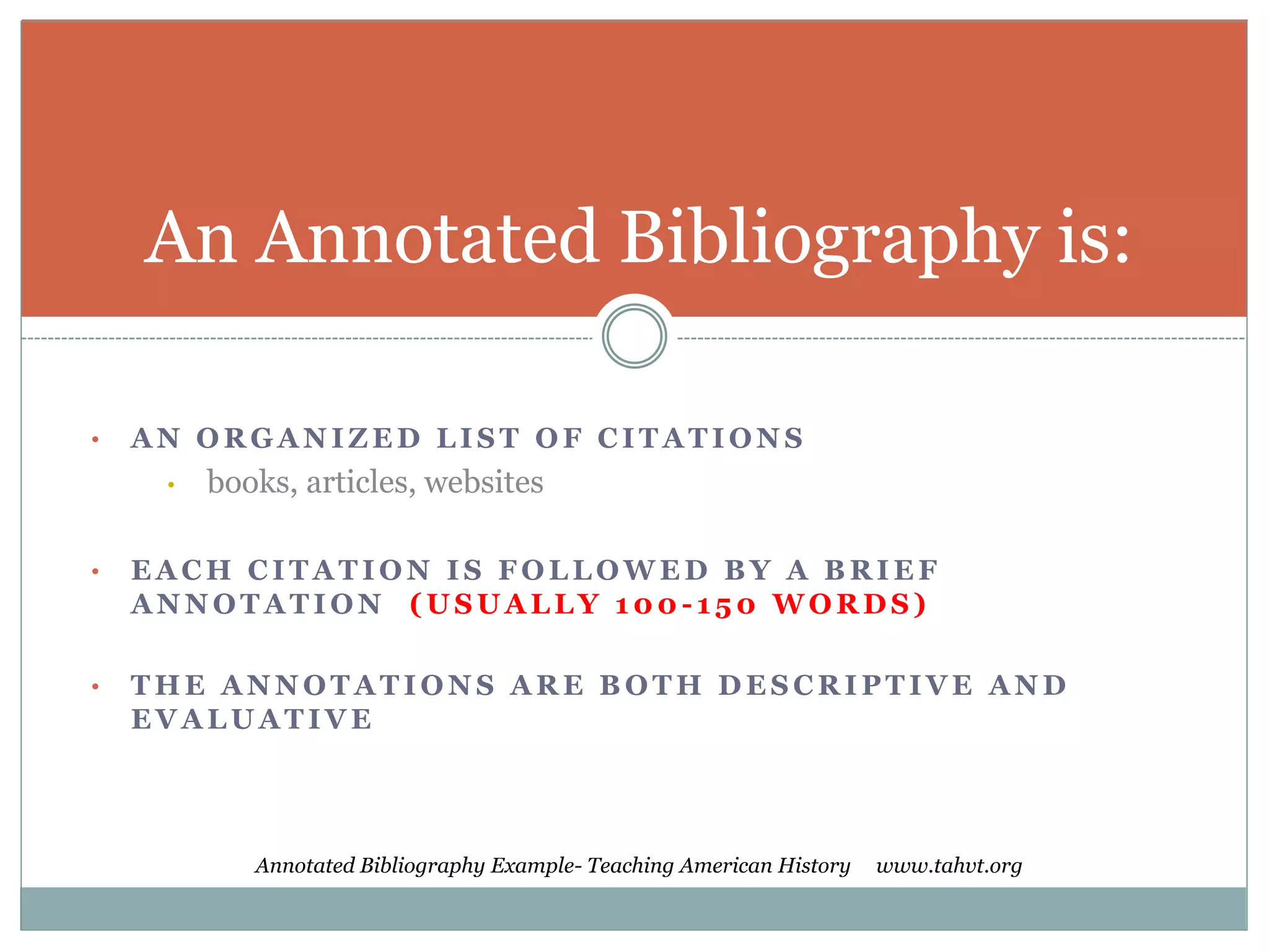 How to write an annotated bibliography | PPTX | Science