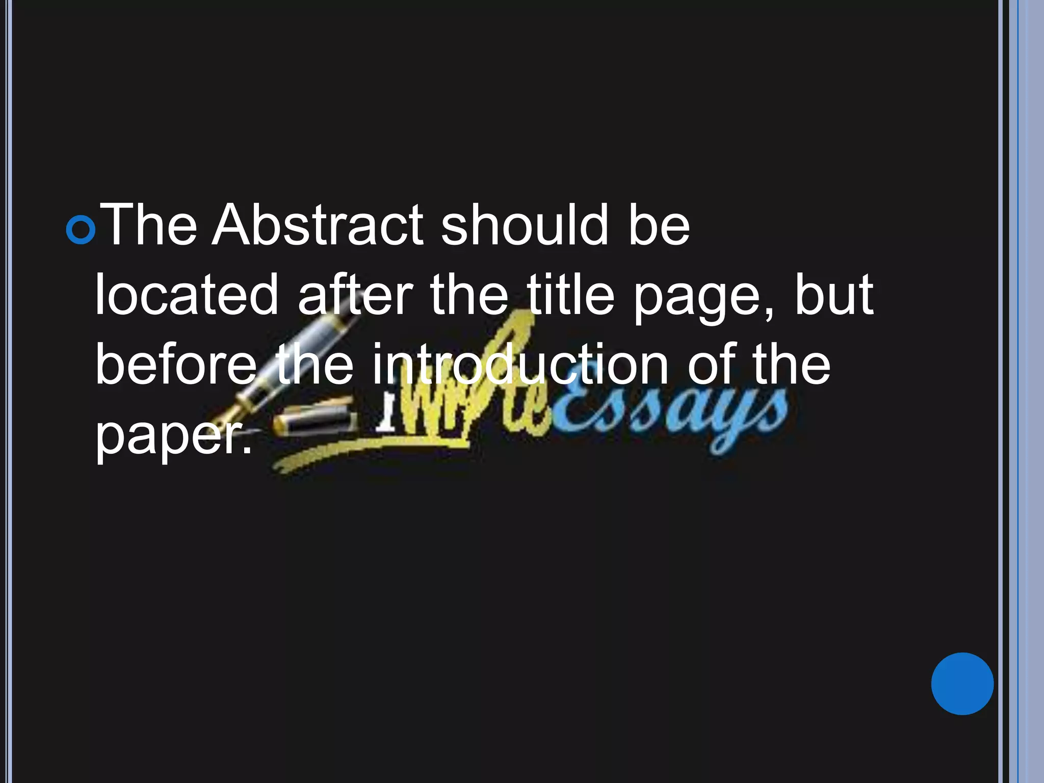 How to write an apa abstract | PPTX