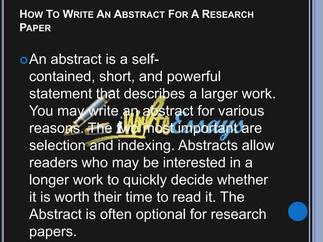 How to write an apa abstract | PPTX