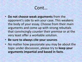 How to write an argumentative essay | PPTX