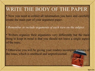 How to write an argumentative essay | PPT