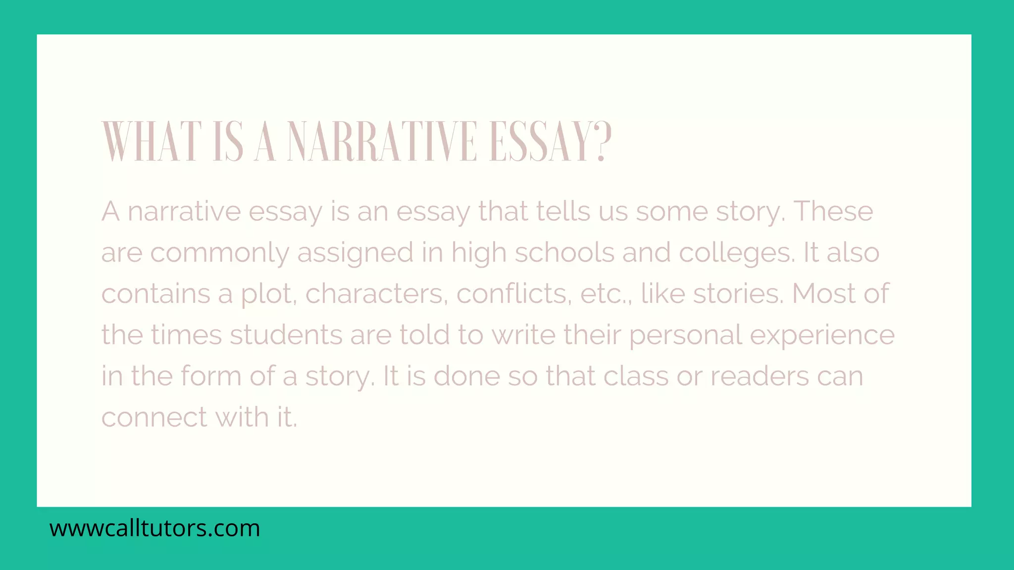 How to write a narrative essay | PDF
