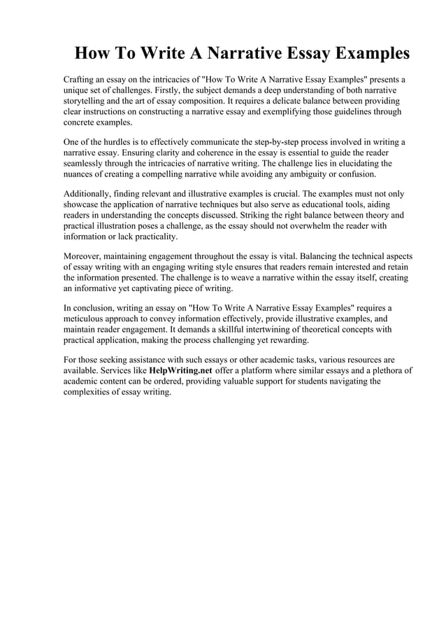 How To Write A Narrative Essay Examples.pdf