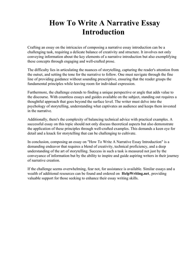 How To Write A Narrative Essay Introduction.pdf