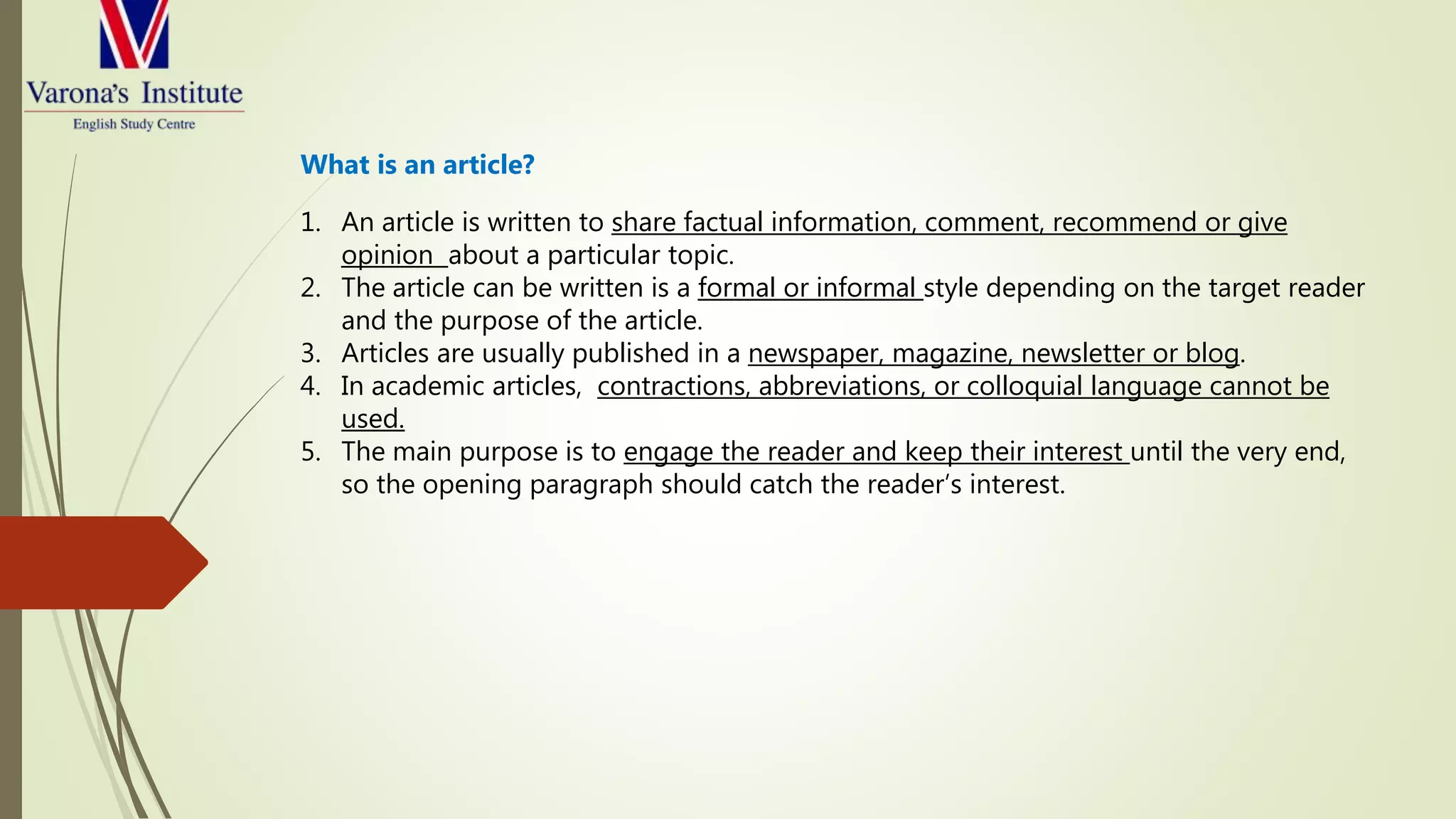 How to Write an Article | PPTX