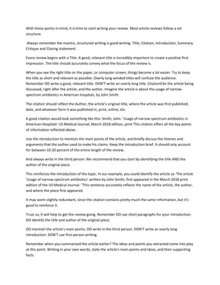 How to write an article review | PDF