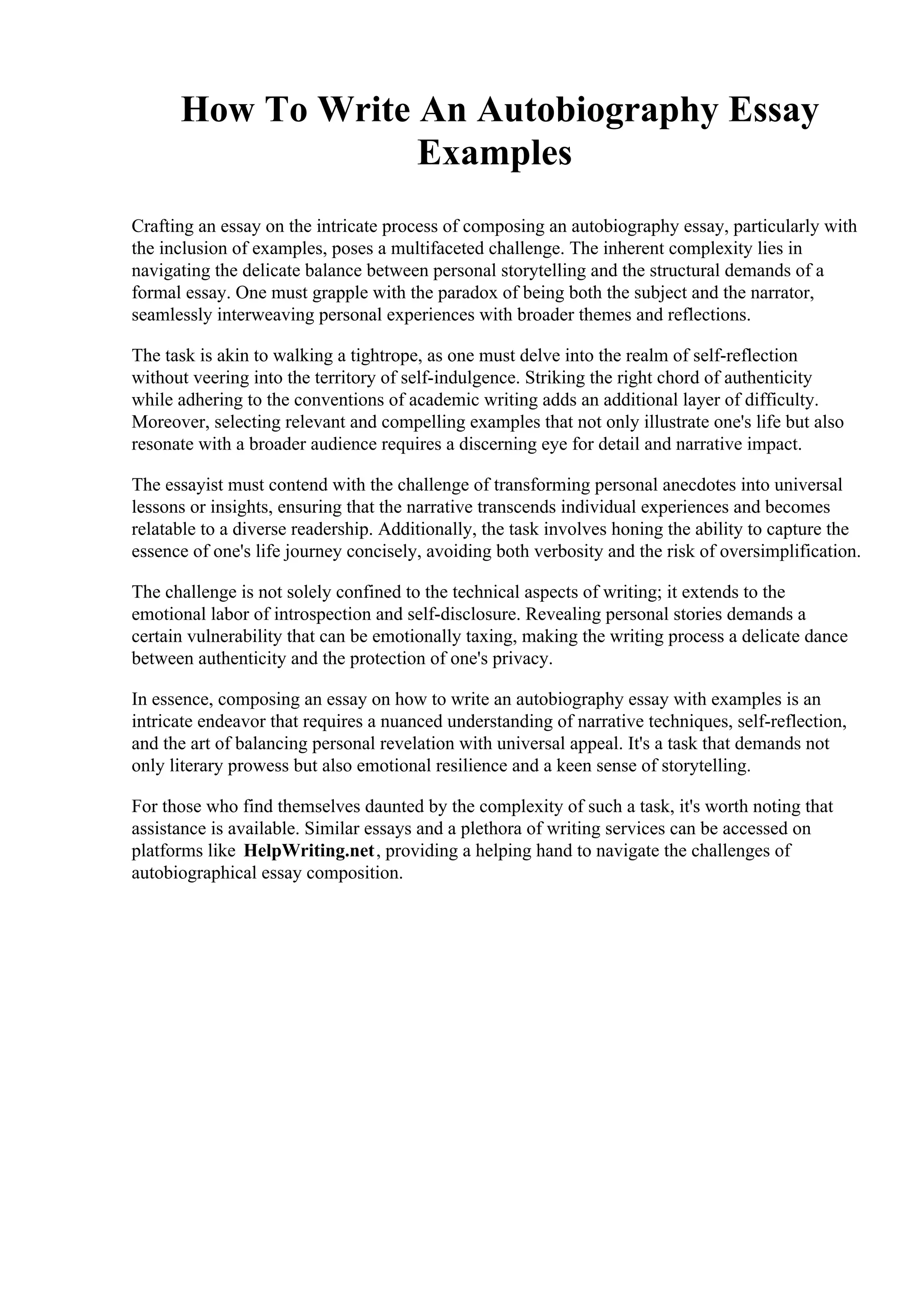 How To Write An Autobiography Essay Examples.pdf