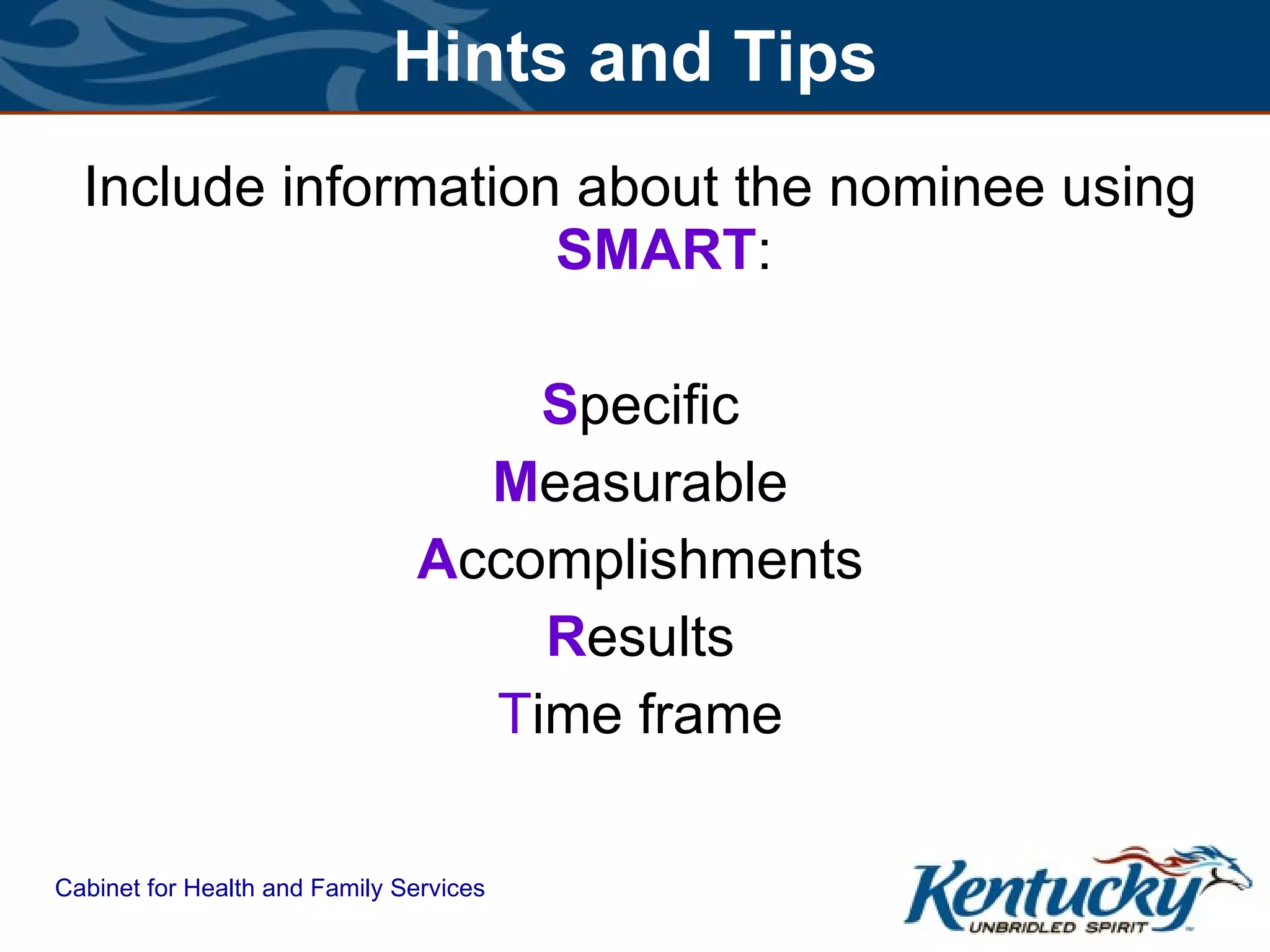 How to write an award nomination | PPT