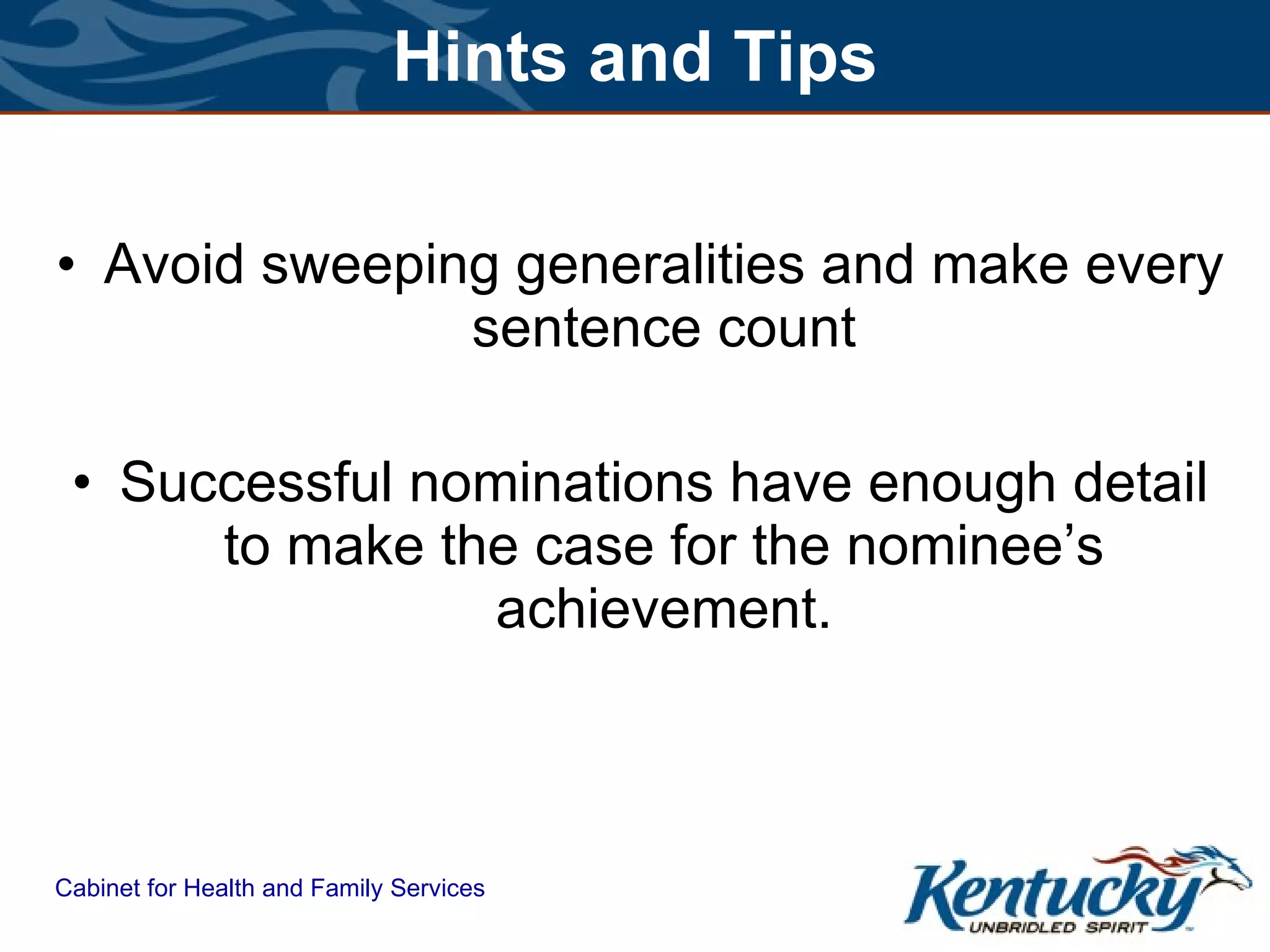 How to write an award nomination | PPT