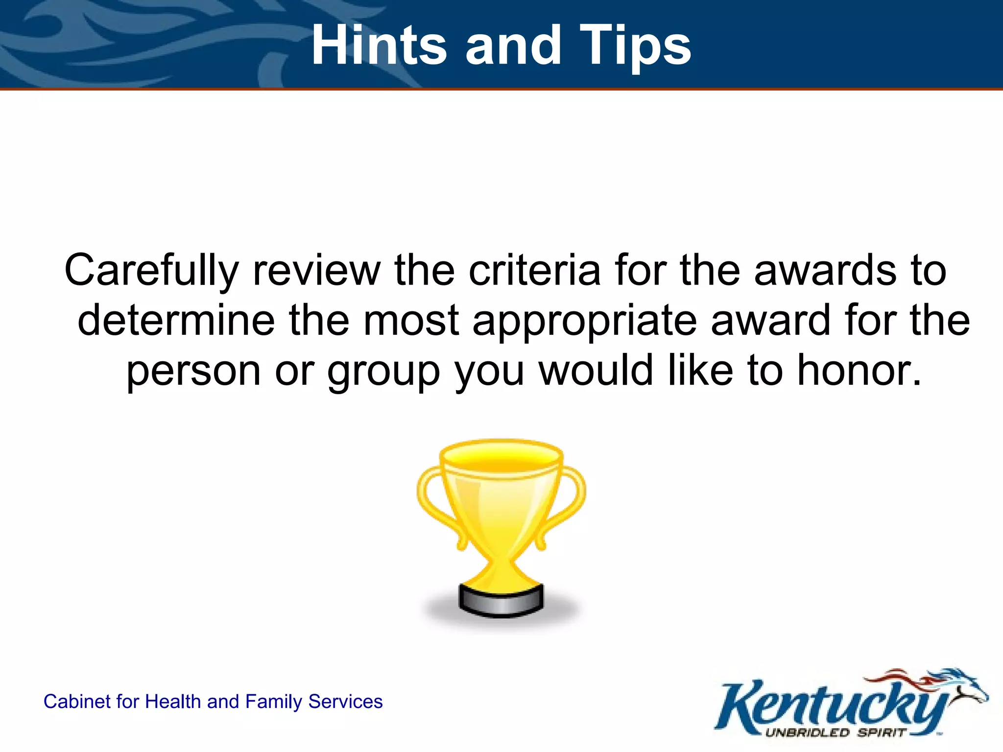 How to write an award nomination | PPT