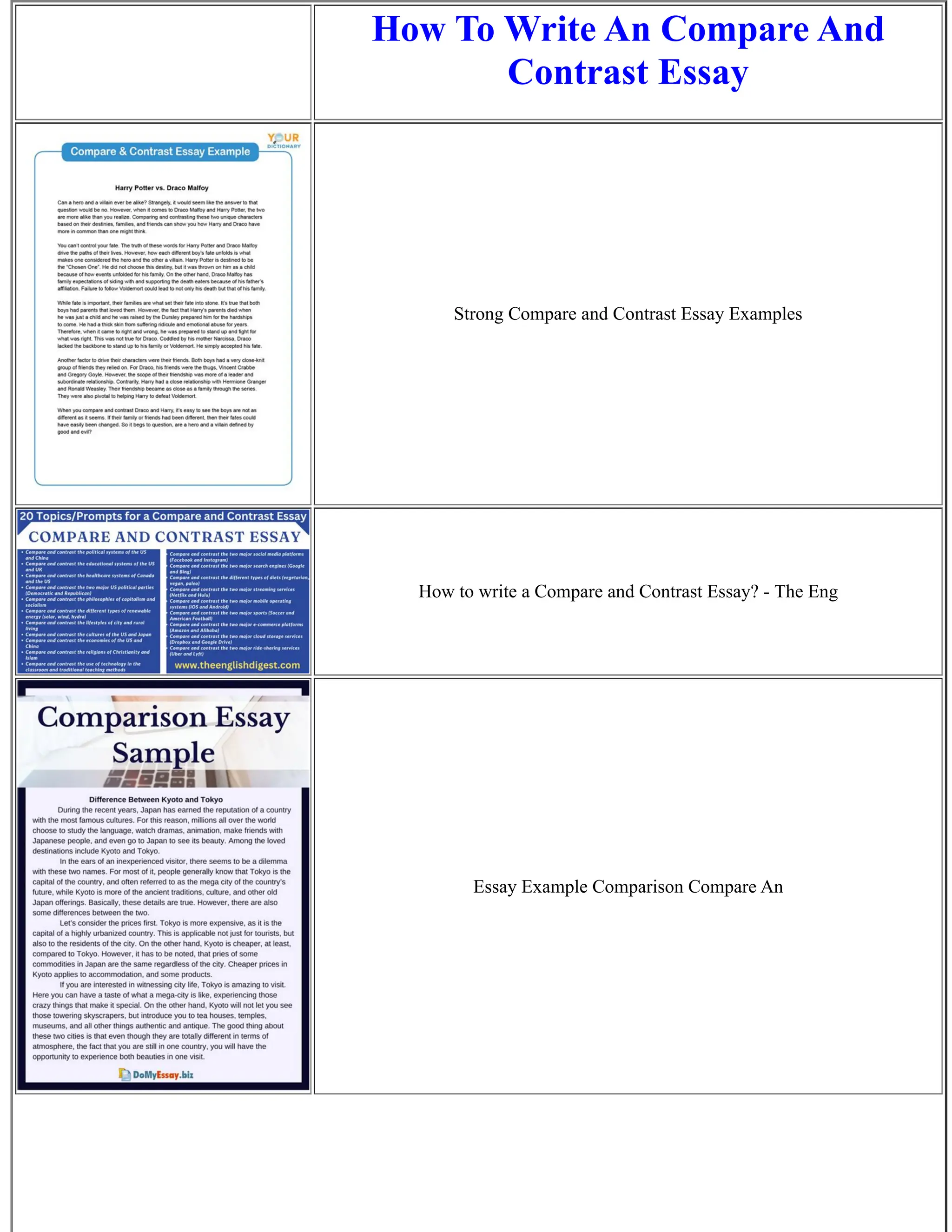 How To Write An Compare And Contrast Essay | PDF
