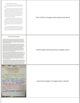 How To Write An Compare And Contrast Essay | PDF