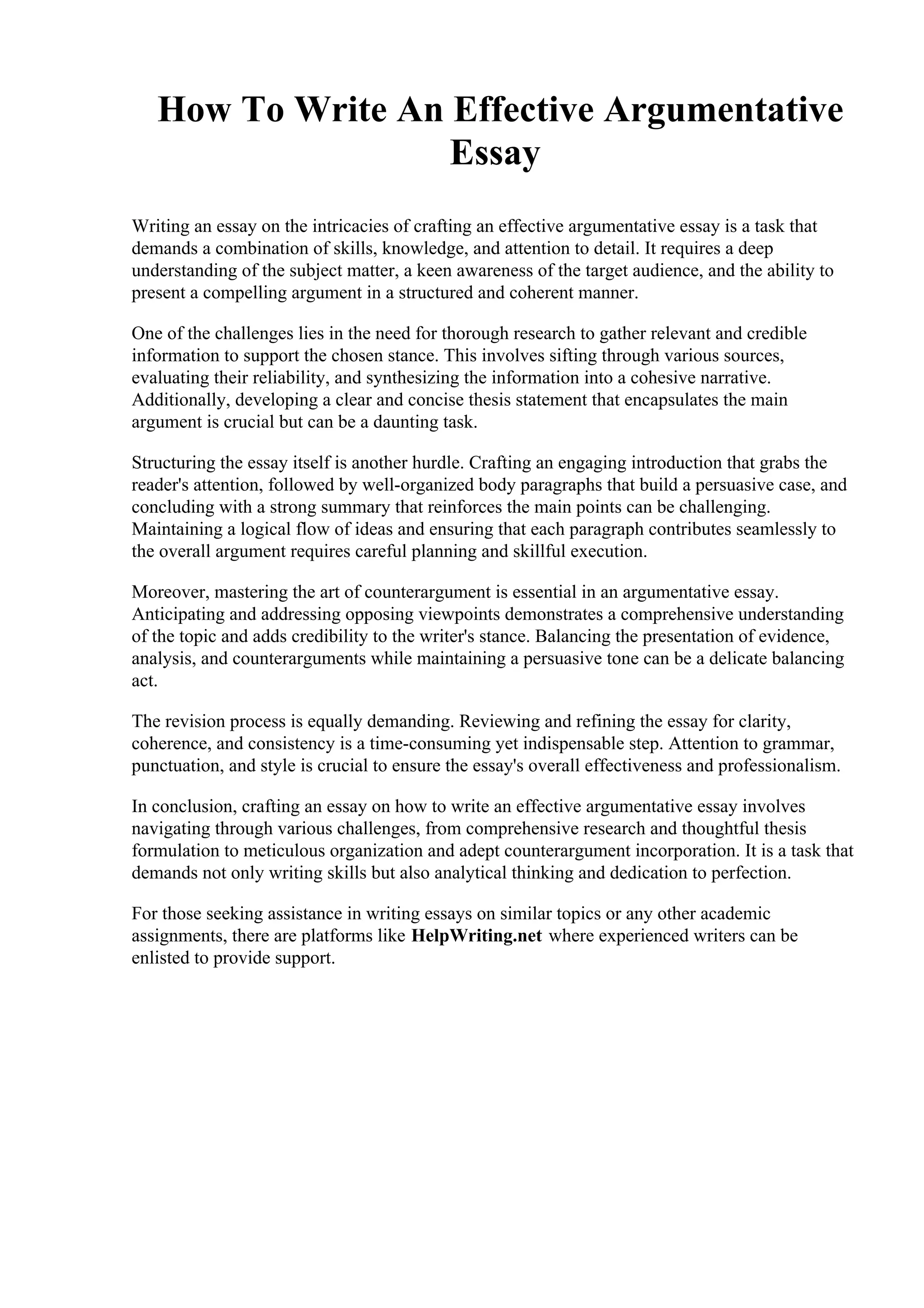 How To Write An Effective Argumentative Essay.pdf