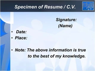 How to write an effective c.v | PPT