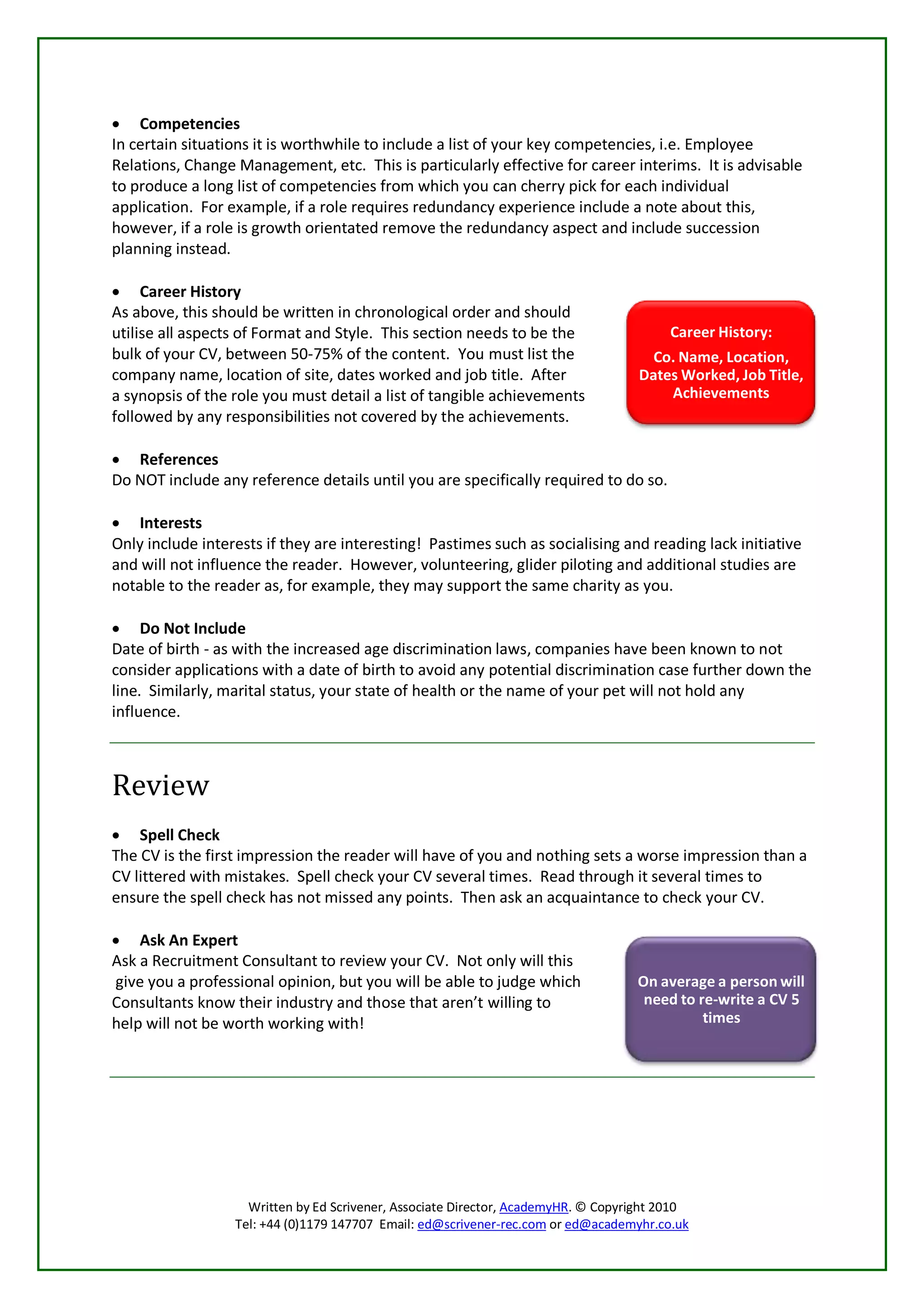 How To Write An Effective CV | PDF