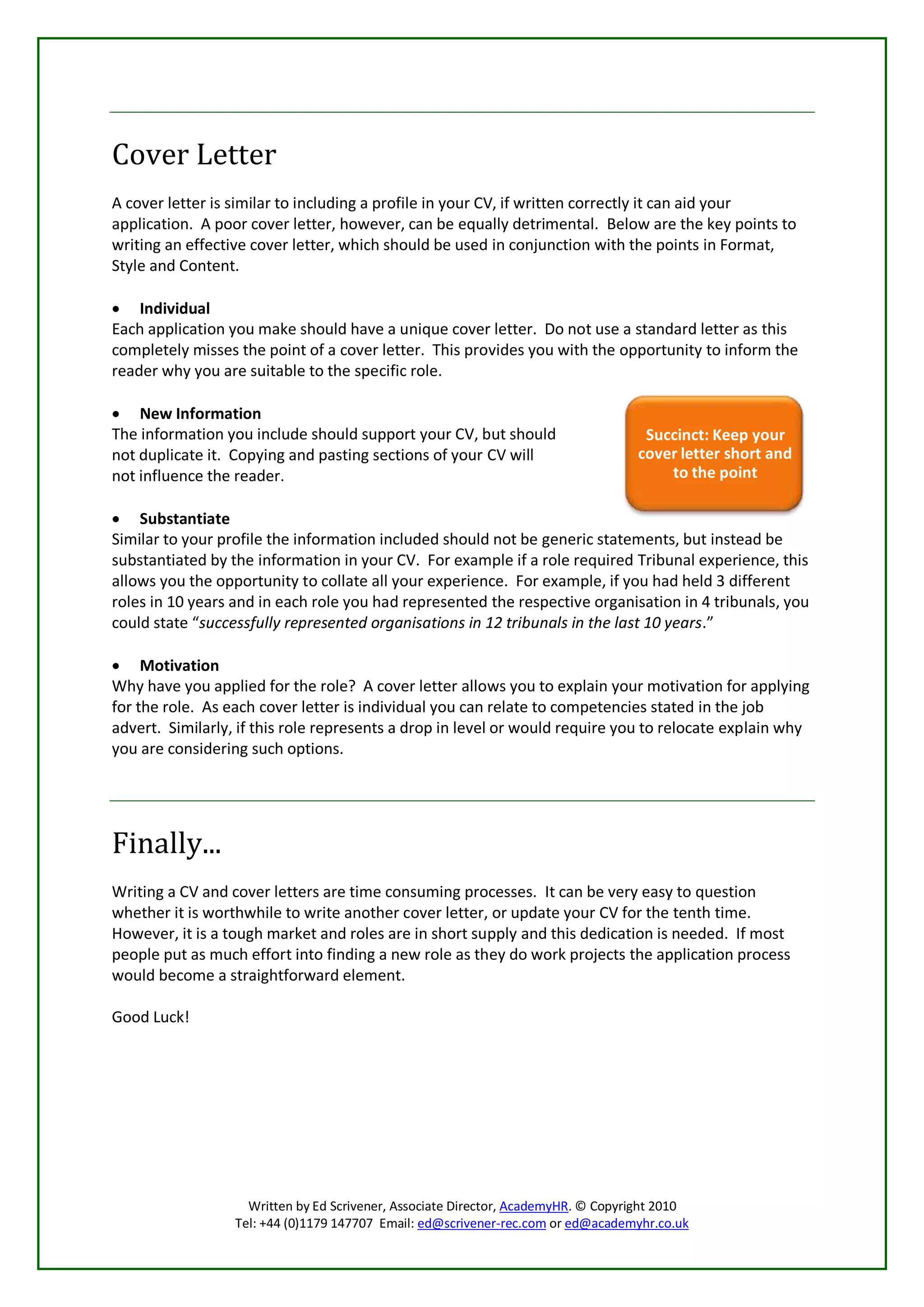 How To Write An Effective CV | PDF