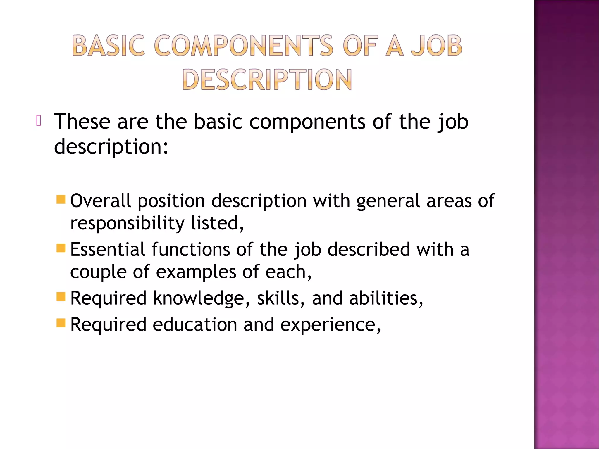 How to write an effective job description | PPT