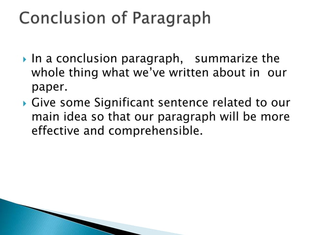 How to write an effective paragraph | PPT