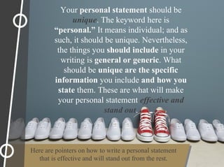 How To Write An Effective Personal Statement That Stands Out | PPT