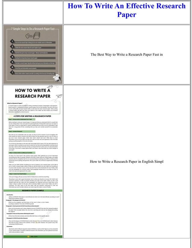 How To Write An Effective Research Paper | PDF