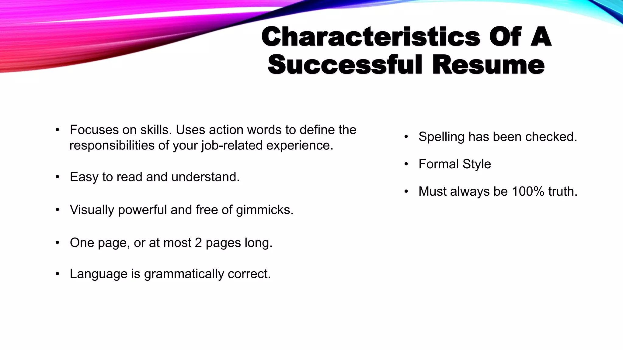 writing an effective resume and application letter | PPTX