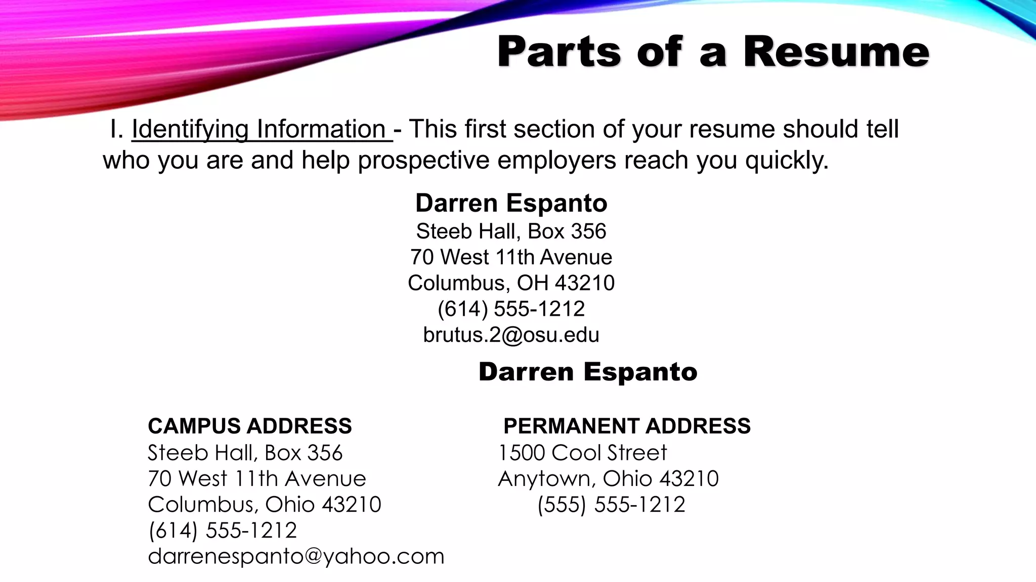 writing an effective resume and application letter | PPTX