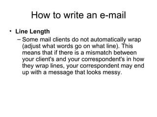 How to write an e-mail | PPT