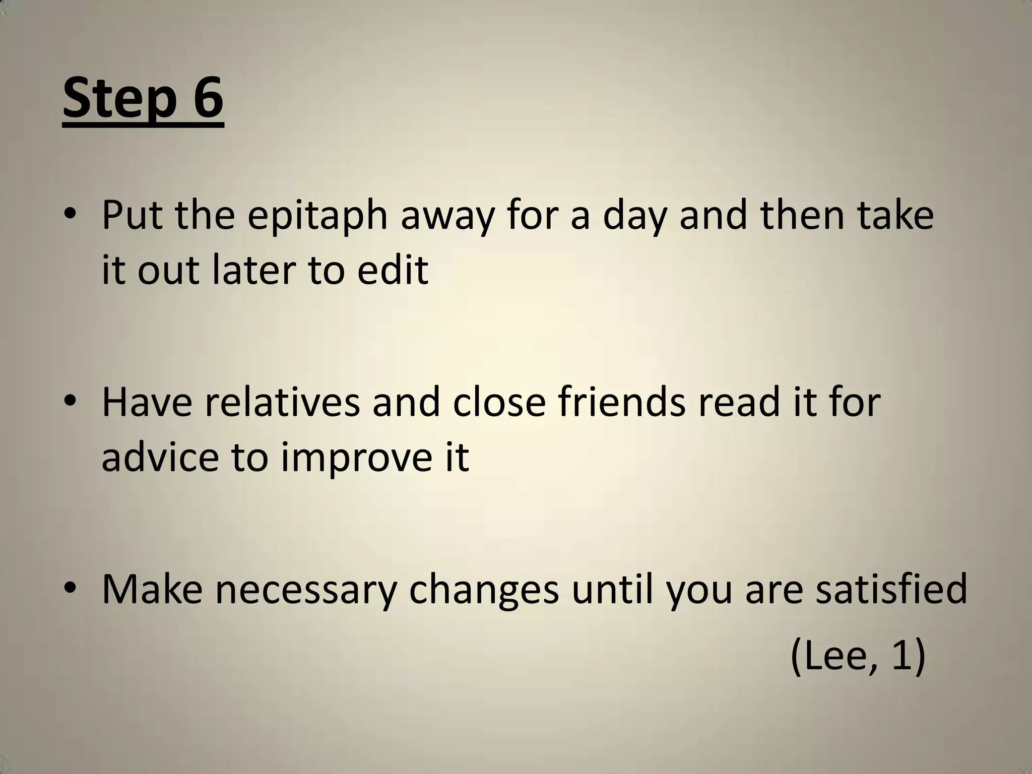 How to write an epitaph poem | PPTX