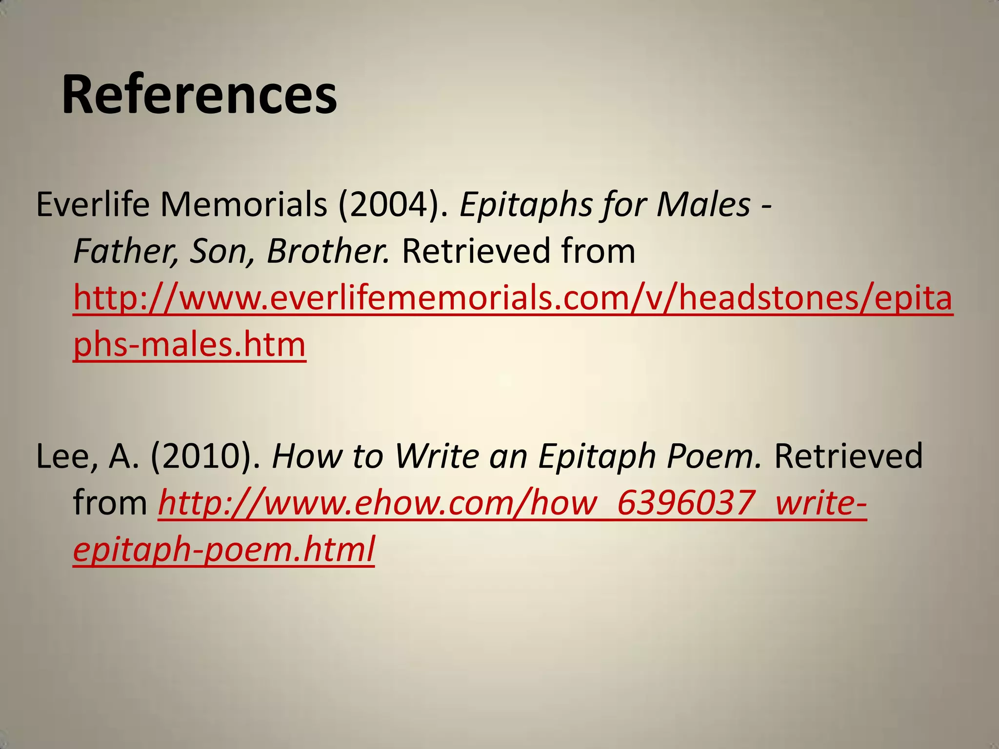 How to write an epitaph poem | PPT