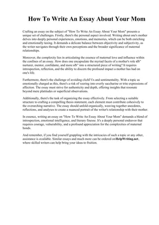 How To Write An Essay About Your Mom.pdf