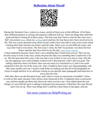 How To Write An Essay About Yourself Example | PDF