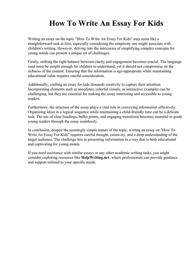 How To Write An Essay For Kids.pdf