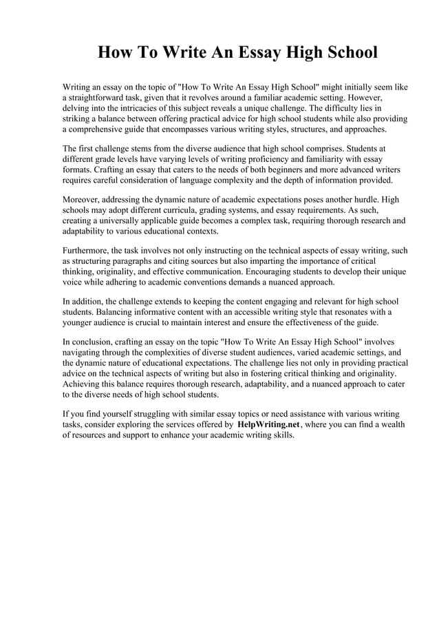 How To Write An Essay High School.pdf