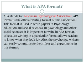 How to write an essay in apa format | PPT
