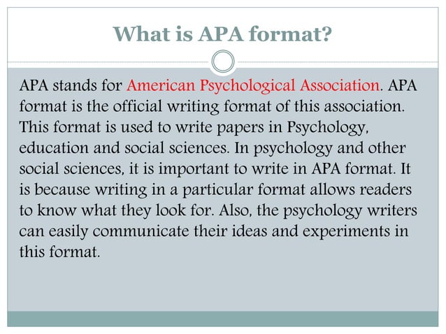 How to write an essay in apa format | PPT