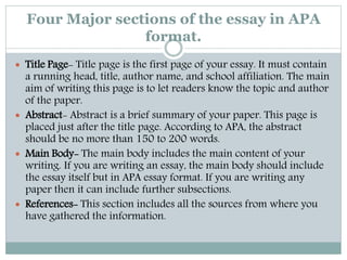 How to write an essay in apa format | PPT