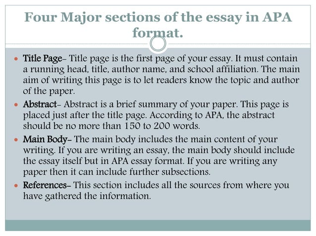 How to write an essay in apa format | PPT