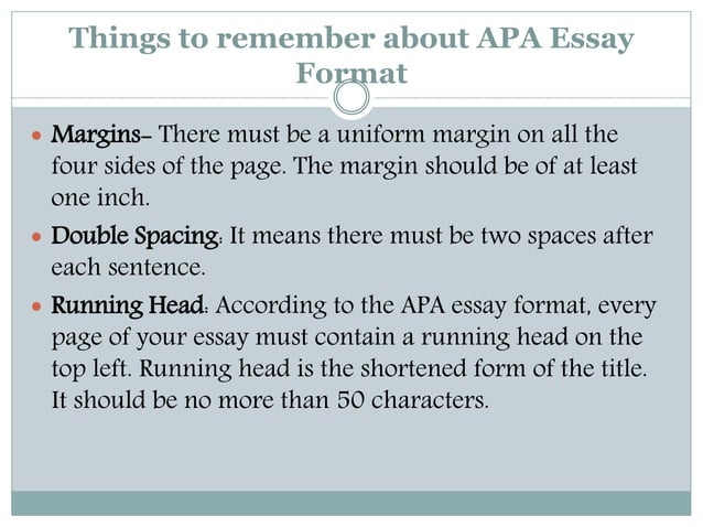 How to write an essay in apa format | PPT