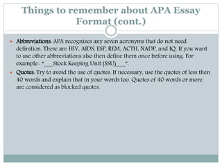 How to write an essay in apa format | PPTX