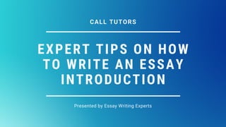 How to write an essay introduction | PPT