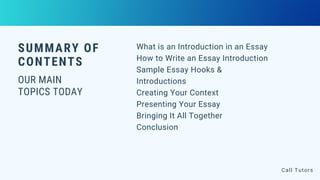 How to write an essay introduction | PDF